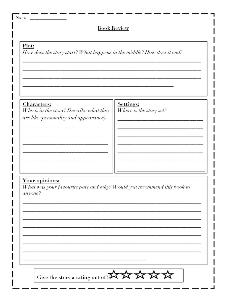 Book Review Template Differentiated | PDF