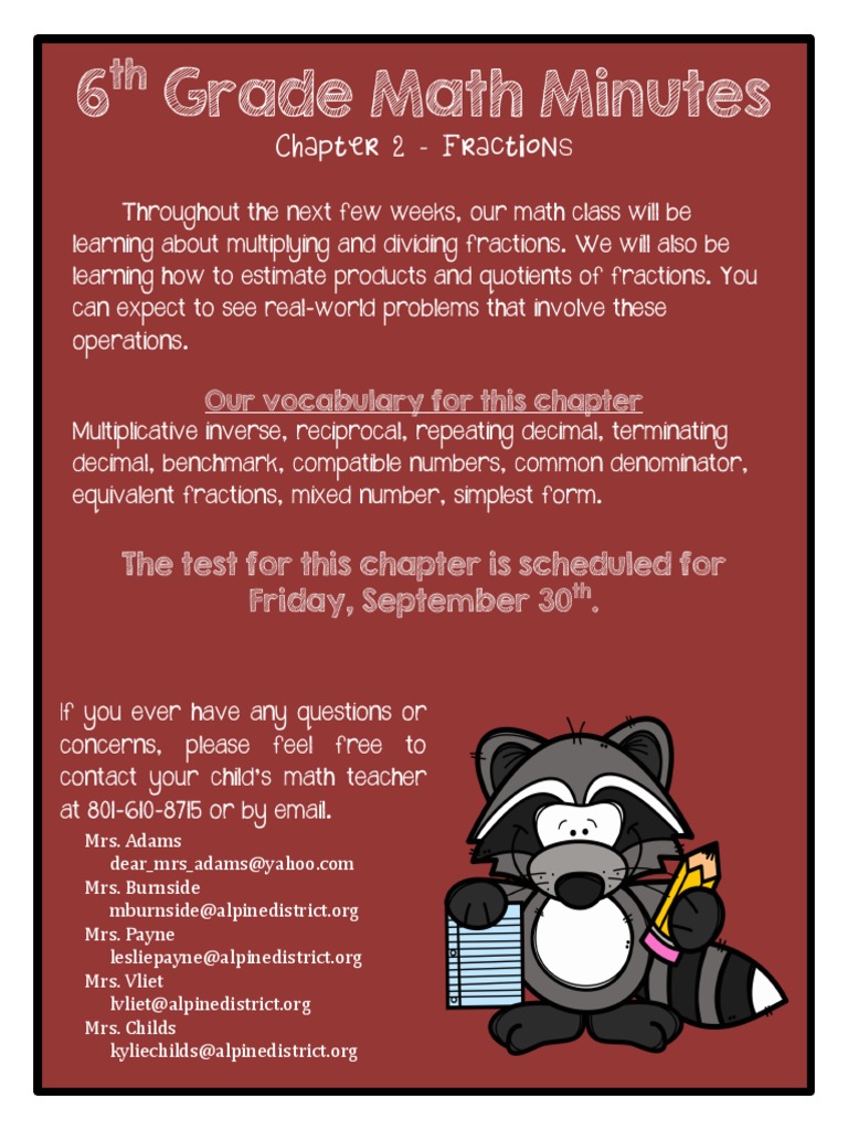 Chapter 2 Math Minutes | PDF