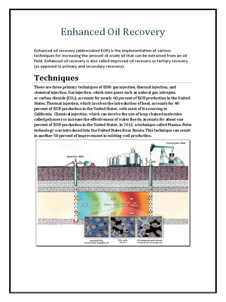 EOR Techniques Improve Oil Recovery Rates | PDF