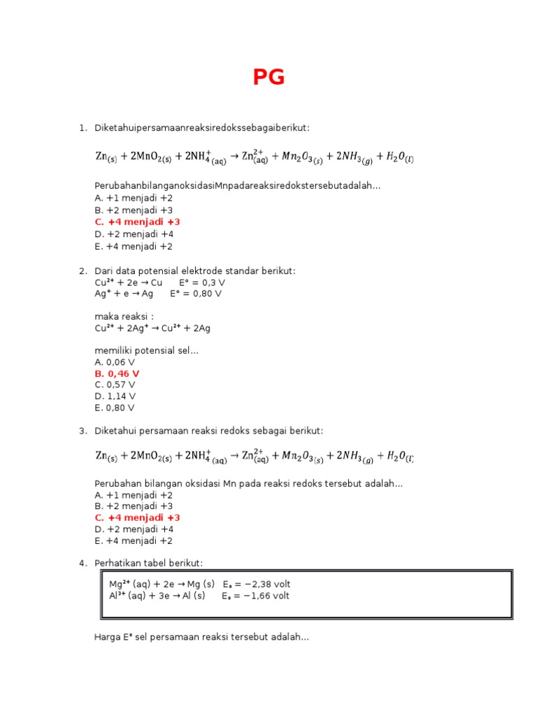 Soal UAS Gabungan Kimdas 2-Geologi UI | PDF