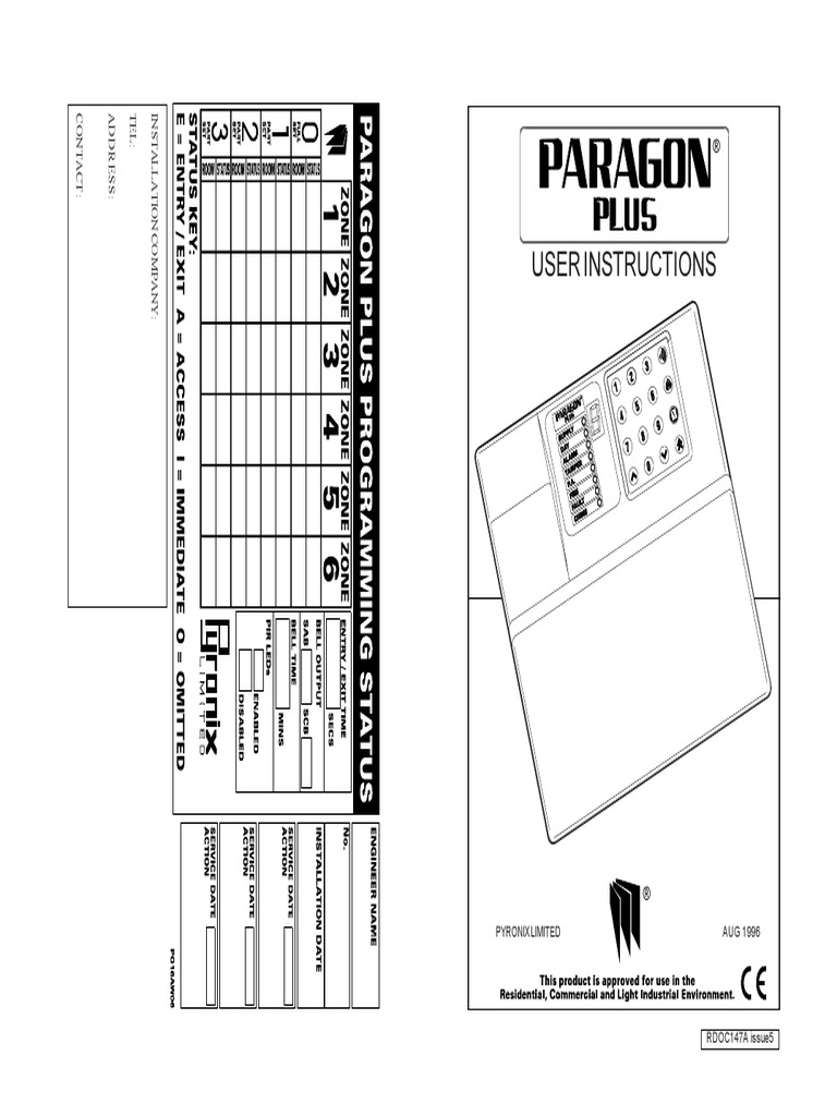 Paragon Plus User Instructions | PDF | Timer | Light Emitting Diode