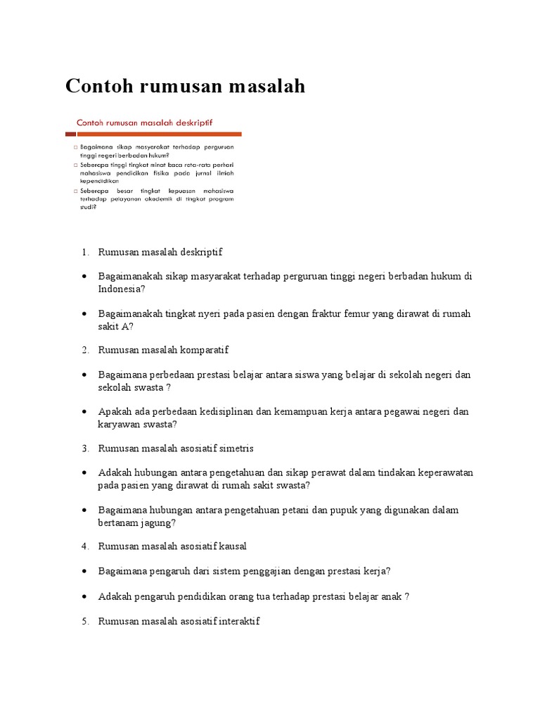 Contoh Rumusan Masalah | PDF