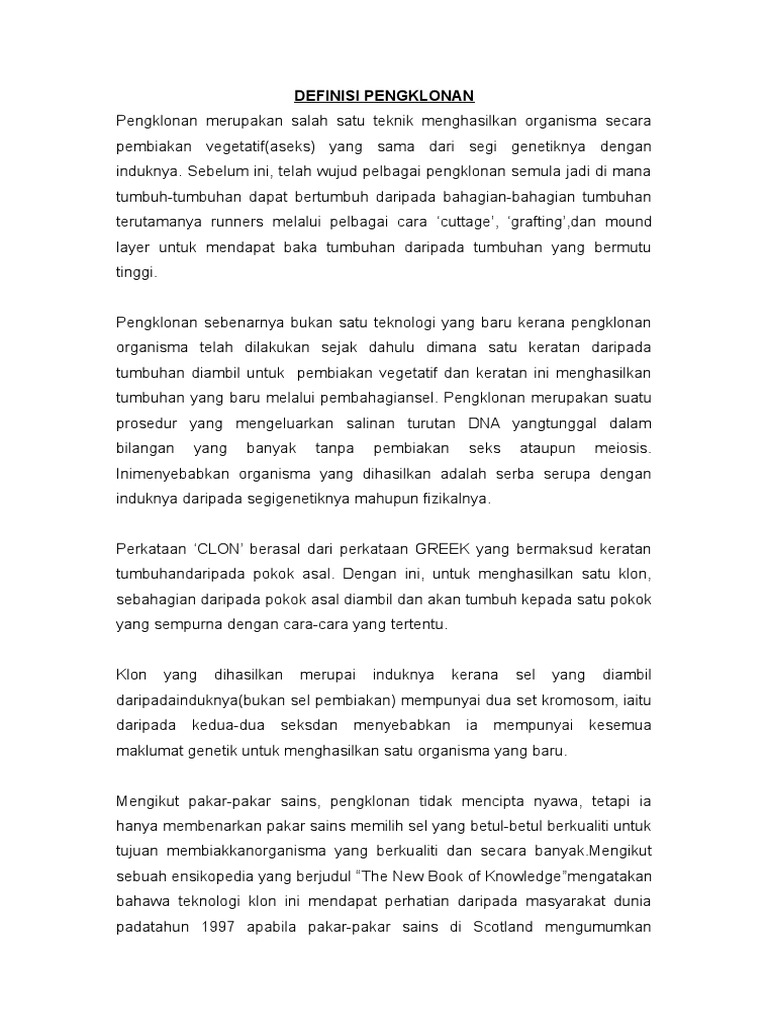 Definisi Pengklonan | PDF