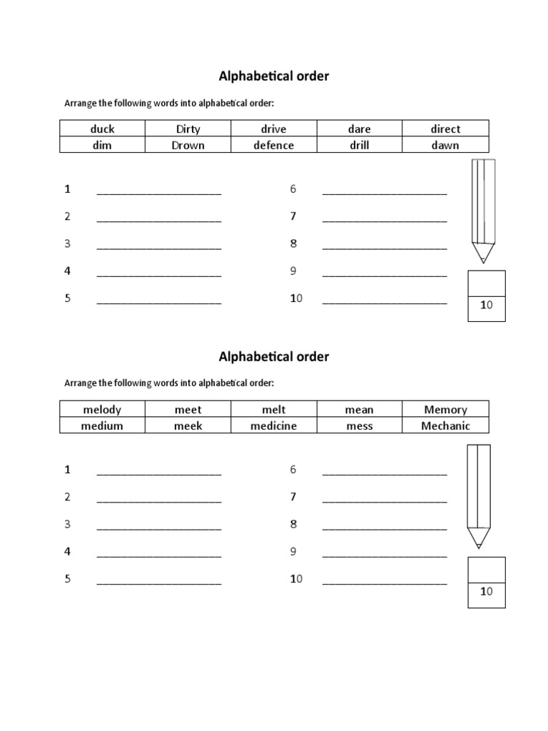 Arrange Words in Alphabetical Order | PDF | Business