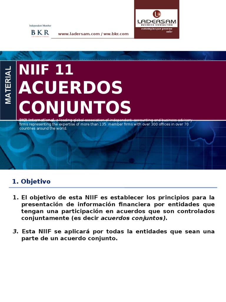 NIIF 11 Acuerdos Conjuntos | PDF | normas internacionales de ...