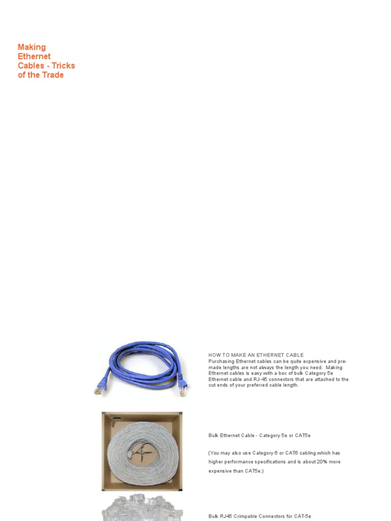 Making Ethernet Cables | PDF | Electrical Connector | Wire