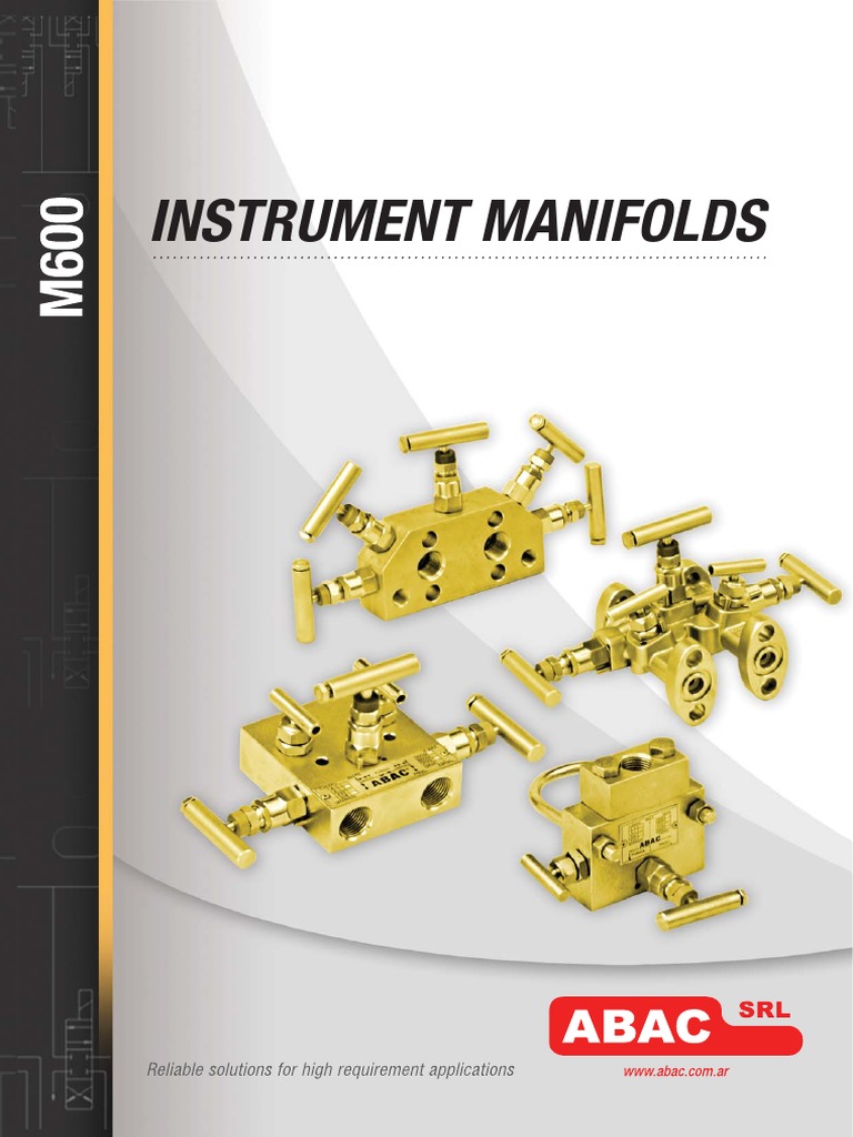 Abac M600 - Instrument Manifolds | PDF | Valve | Pipe (Fluid Conveyance)