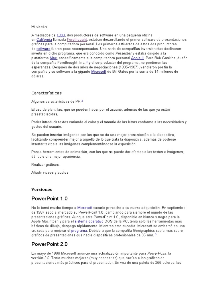 Historia de Power Point | PDF | Microsoft PowerPoint | Equipo de oficina
