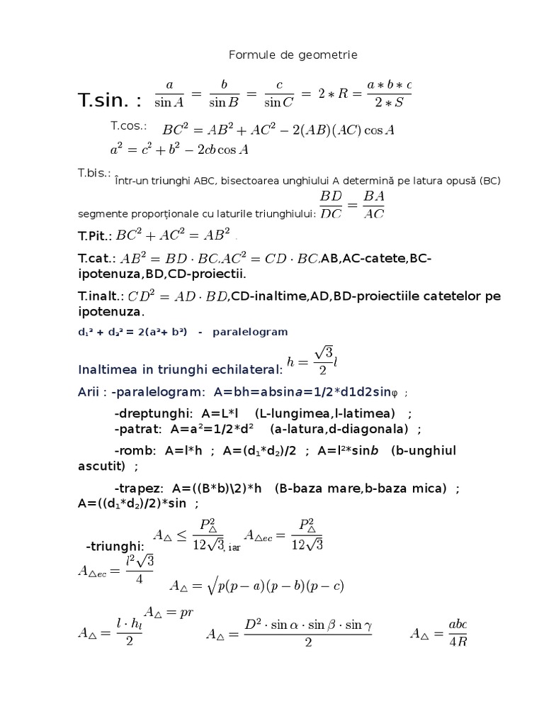 Formule de Geometrie | PDF
