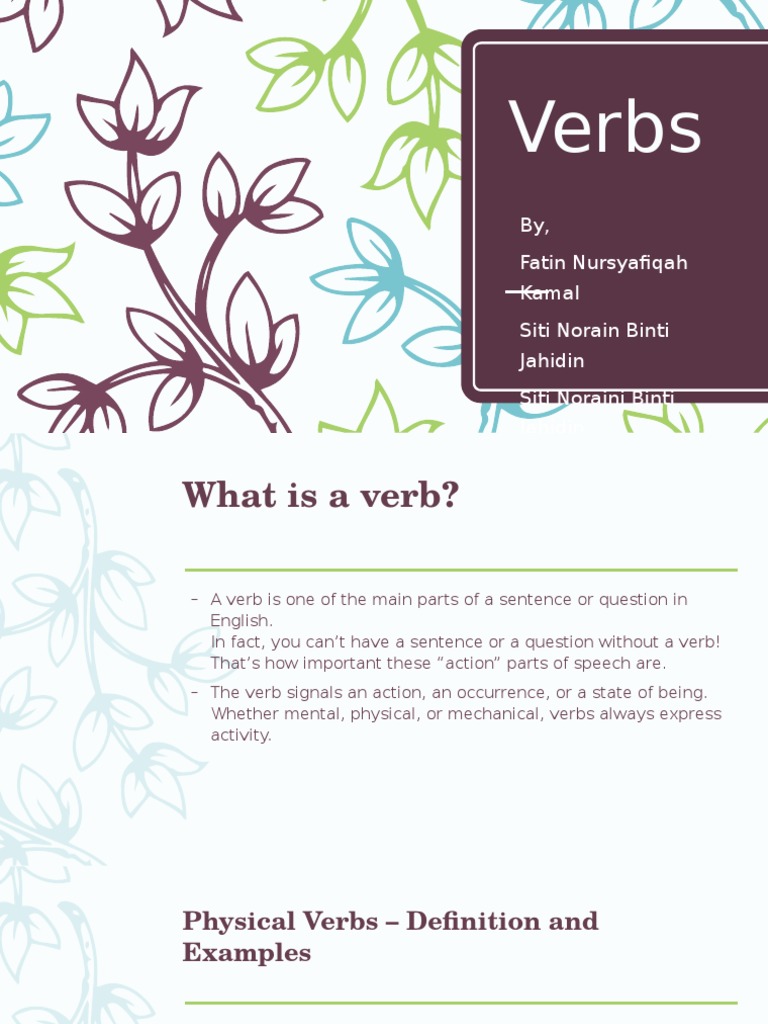 An Overview of Verb Types: Physical, Mental, States of Being, Action ...