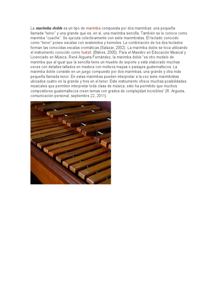 Características de la Marimba Doble | PDF | Arte