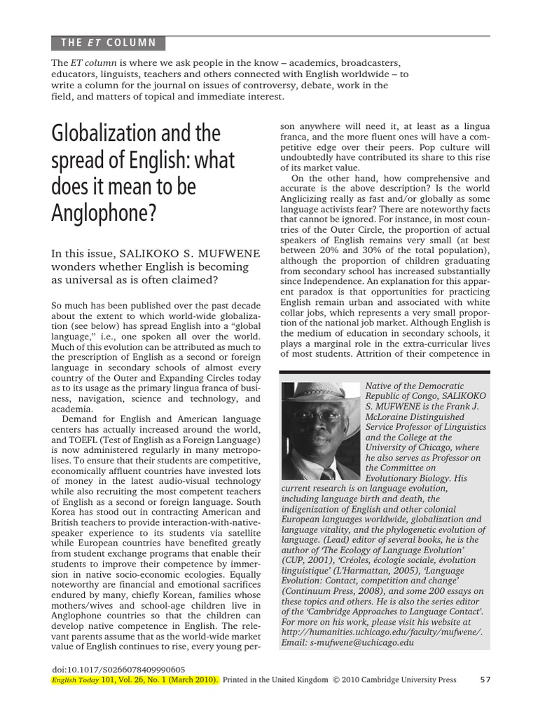 Globalization and The Spread of English | PDF | English Language ...