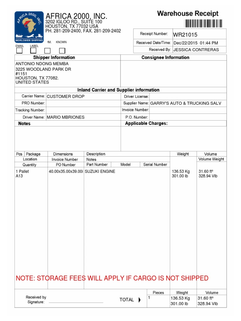 Warehouse Receipts (WR21015) | PDF | Law