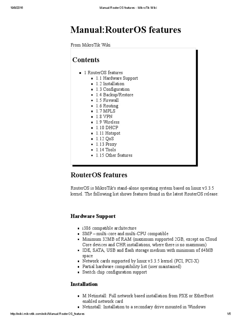 Manual - RouterOS Features - MikroTik Wiki | PDF | Virtual Private ...
