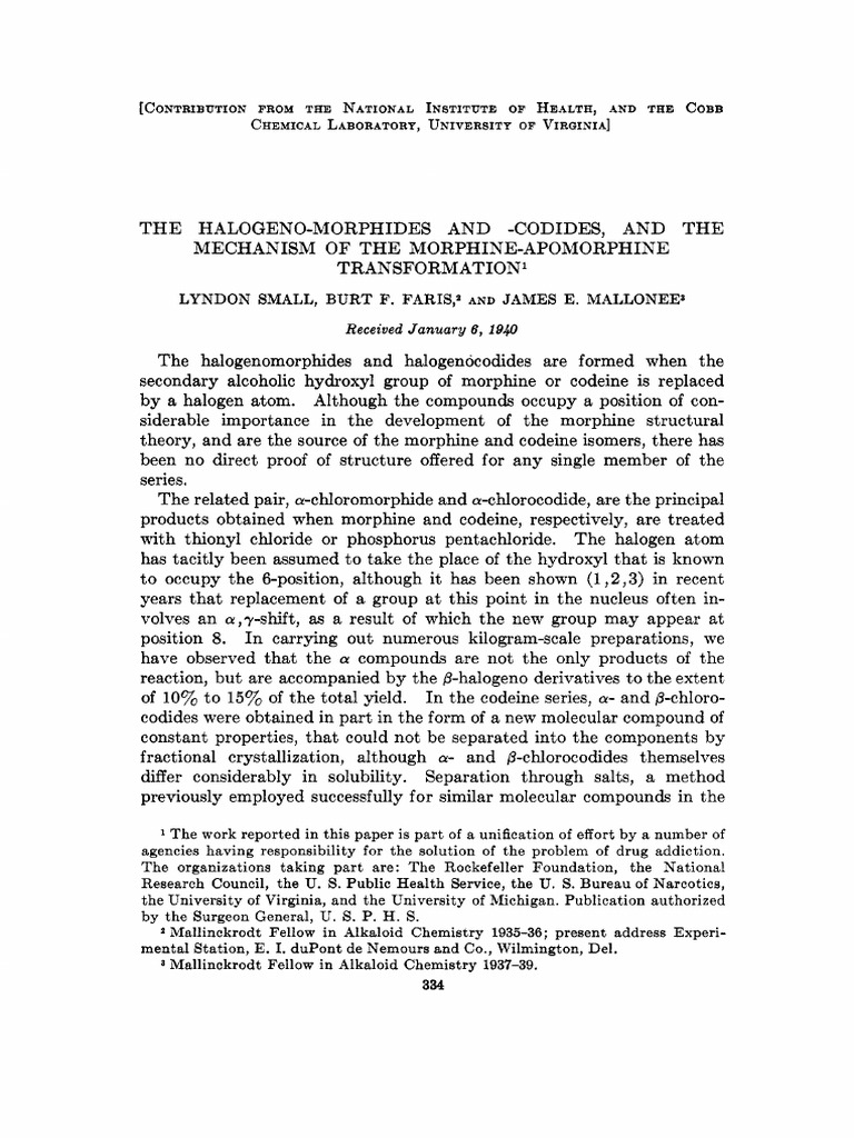 5424 The Halogeno Morphides and Codides and The Mechanism of The ...