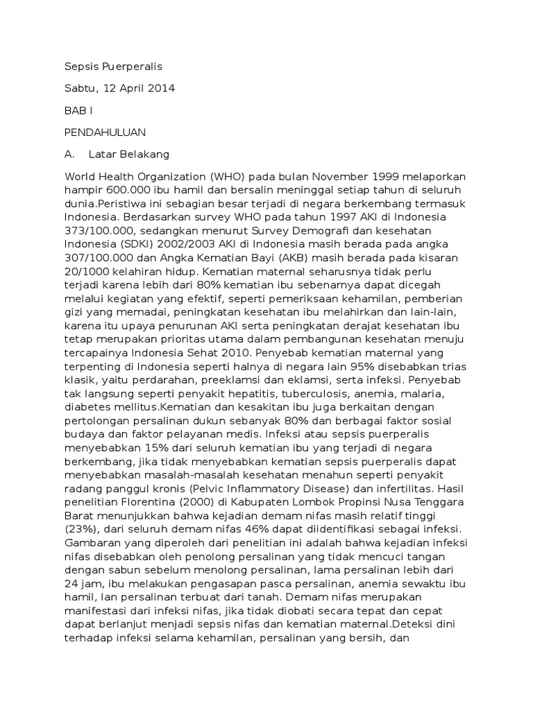 Memahami Sepsis Puerperalis pada Ibu | PDF | Pengembangan Diri ...