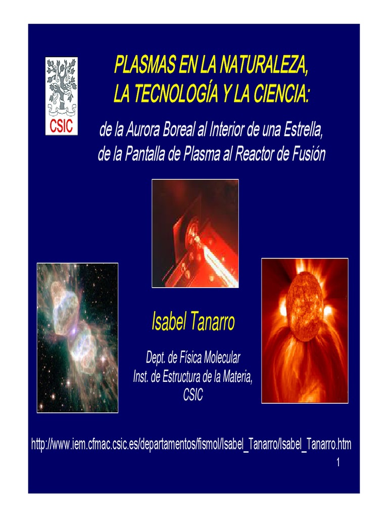 Ejemplos y Aplicaciones del Plasma | PDF | Plasma (Física) | Electrón
