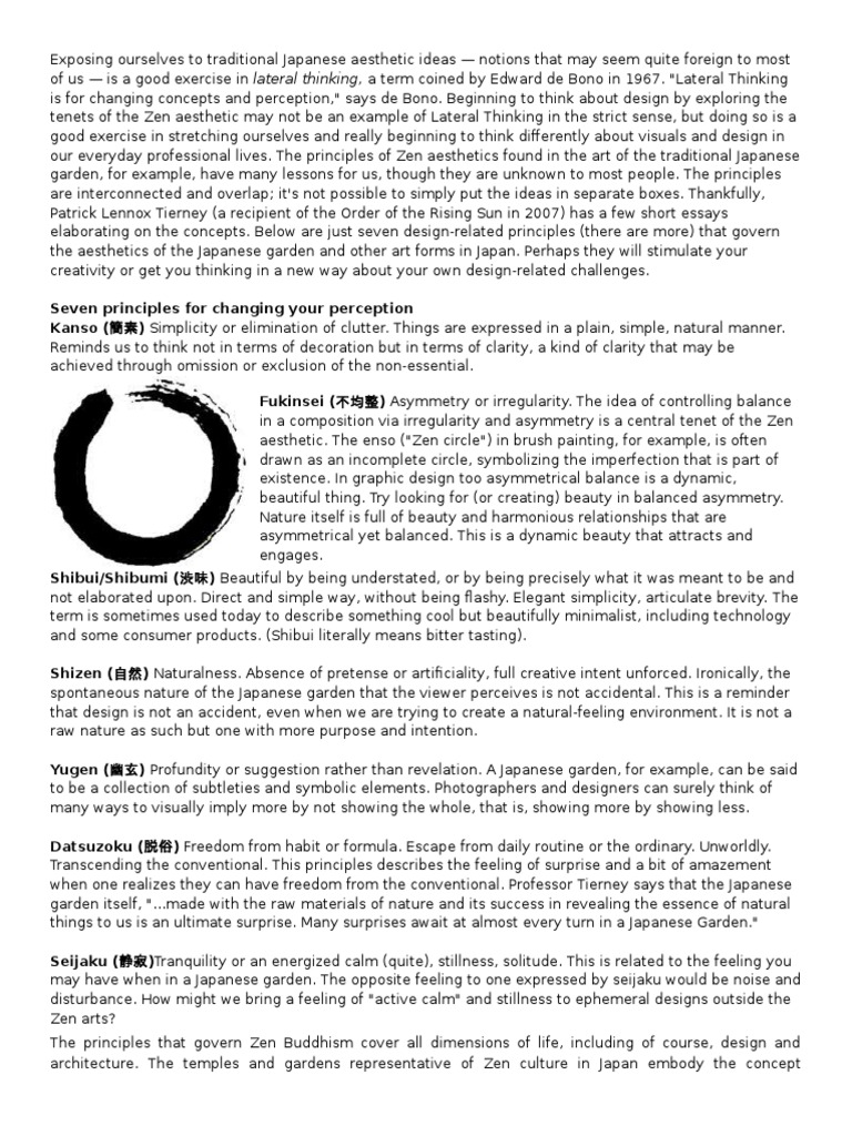Seven Zen Principles for Design | PDF | Aesthetics | Psychological Concepts