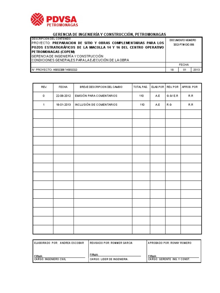 Parte I y II Pozos Estratigraficos Macolla 14 Y 16 REV1 | PDF | Calidad ...