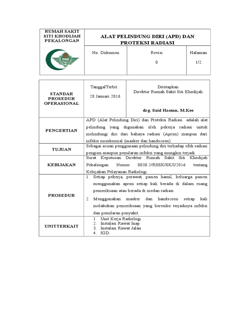 APD & Proteksi Radiasi RS Siti Khodijah | PDF | Pengembangan Diri