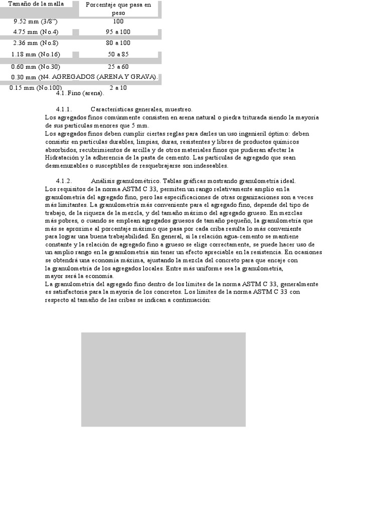 Granulometria de Agregados ASTM C33 | PDF | Hormigón | Cemento