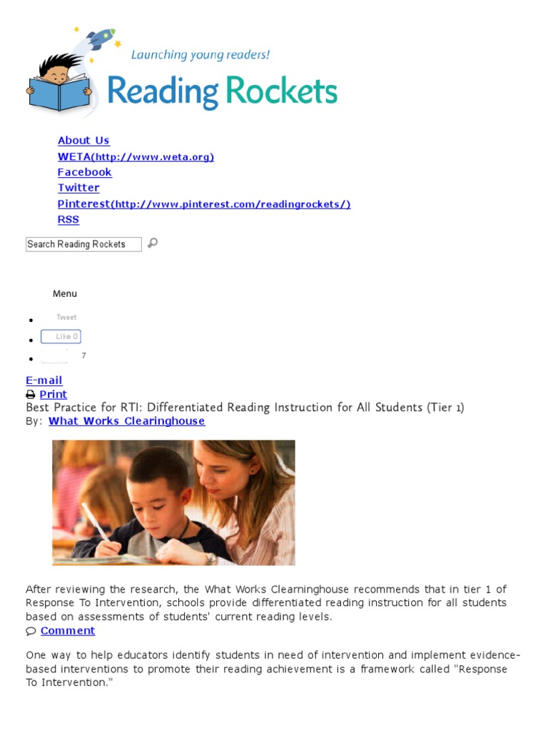 Best Practice For Rti Differentiated Reading Instruction For All ...