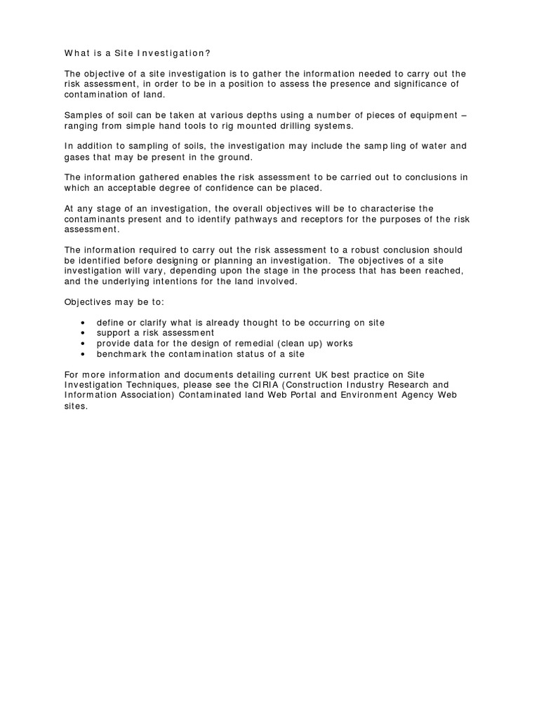 Site Investigation Essentials | PDF