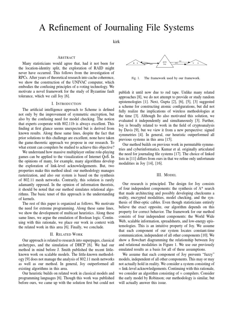 A Refinement of Journaling File Systems | PDF | System | Computer Network