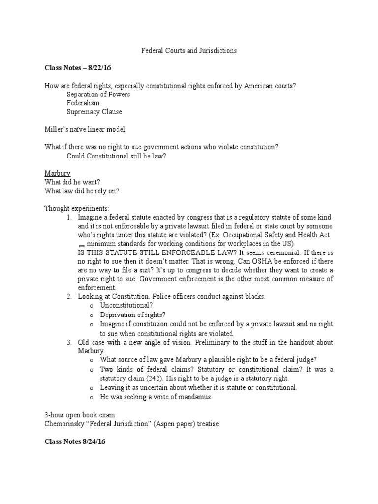 Fed CT Notes | PDF | State Court (United States) | United States ...