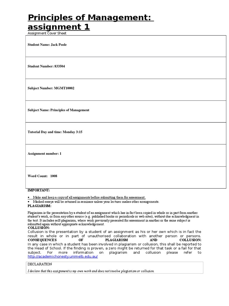 Principles of Management Assignment 1 Culture Innovation | PDF ...