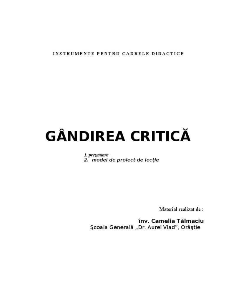 Gandirea Critica | PDF