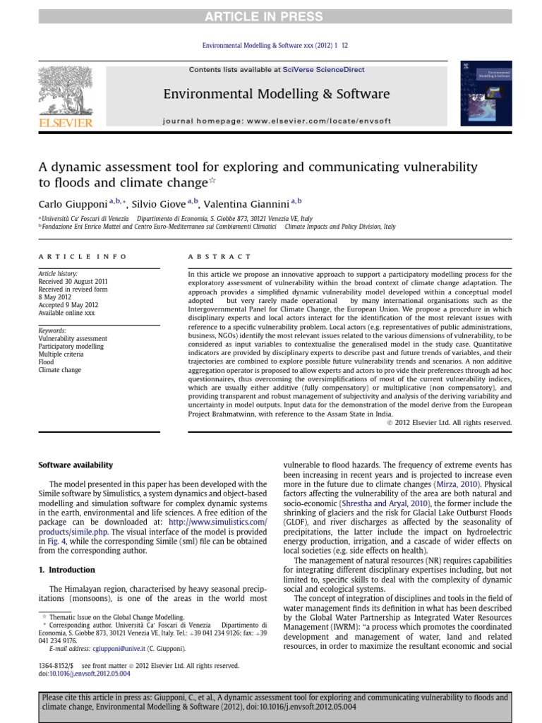 A Dynamic Assessment Tool For Exploring and Communicating Vulnerability ...