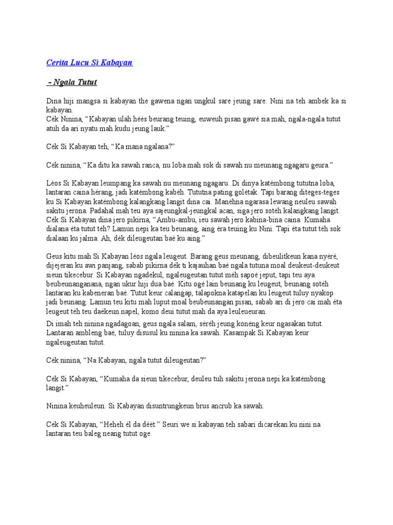 Cerita Lucu Si Kabayan | PDF