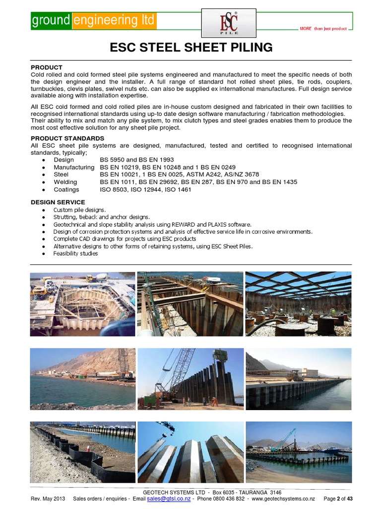 ESC Sheet Pile Solutions for the Ohau Channel Diversion Wall Project: A ...