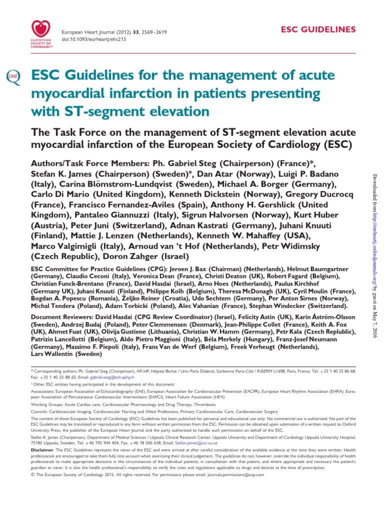 Escguidelines Stemi | PDF | Myocardial Infarction | Percutaneous ...