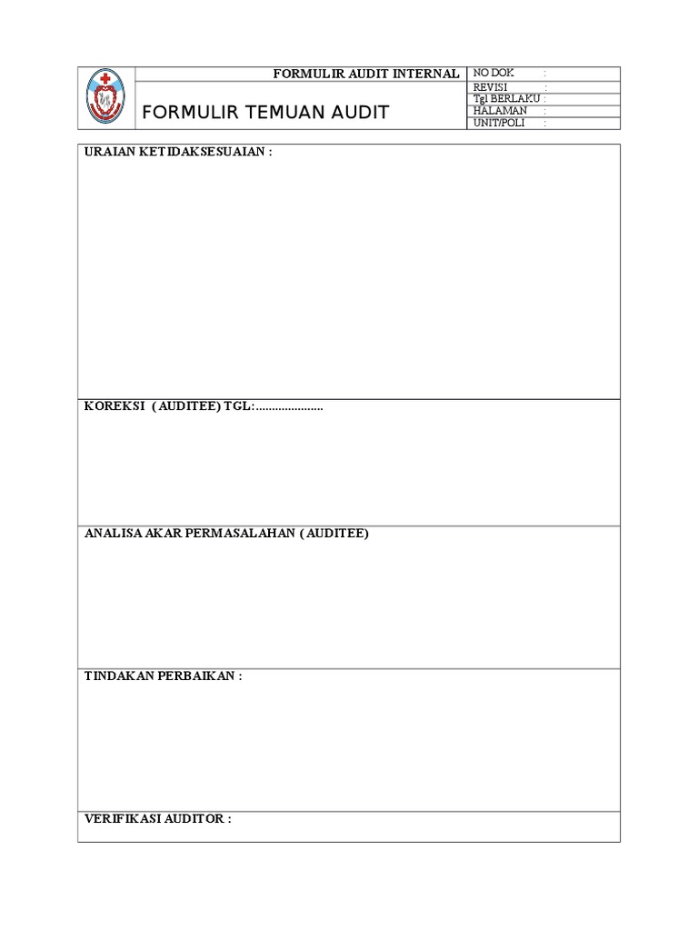 Temuan dan Tindakan Perbaikan Audit Internal | PDF