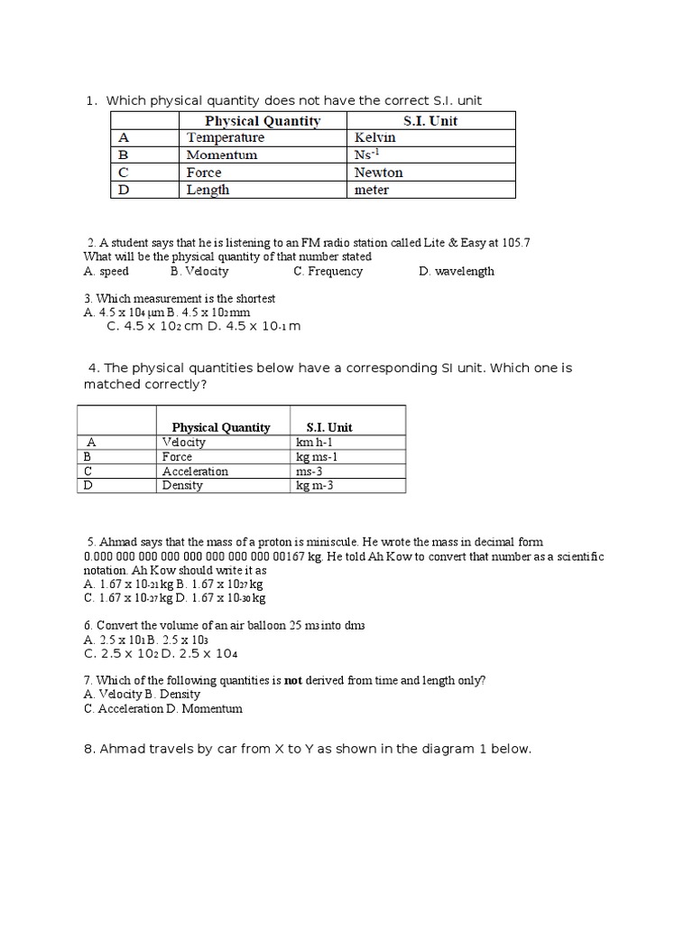 Physical Quantity S.I. Unit | PDF