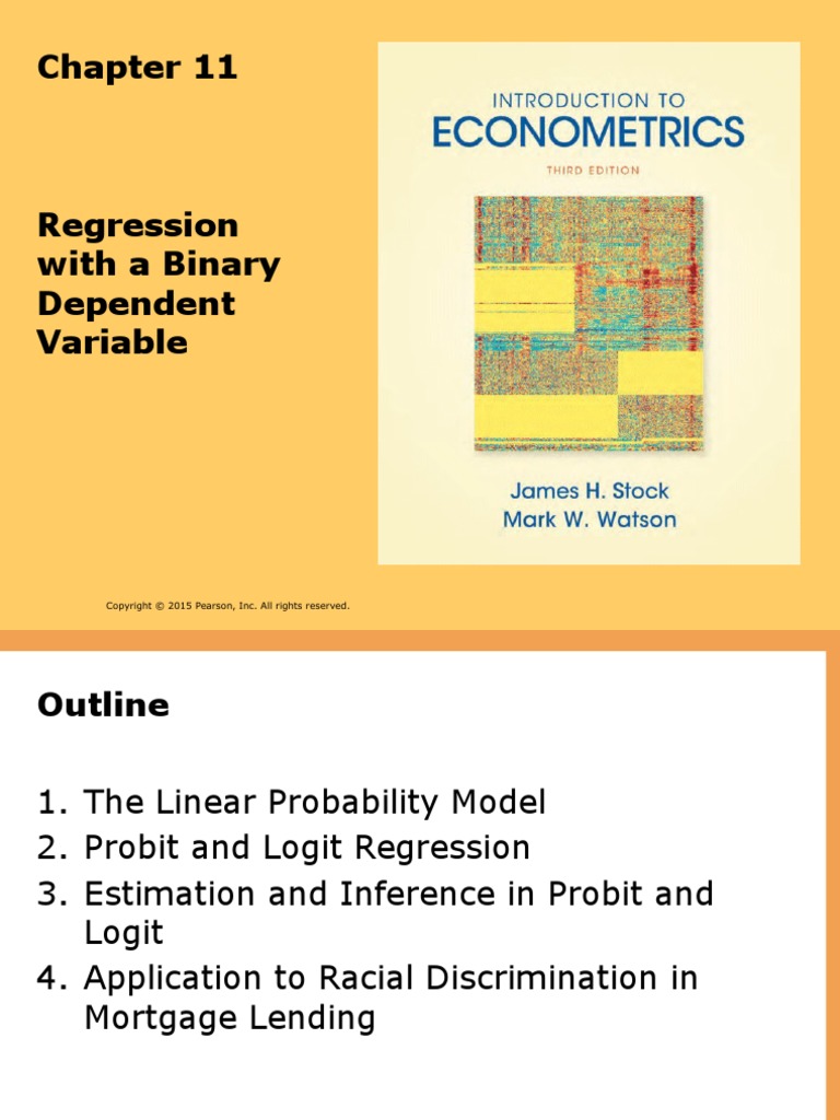 Econometrics Chapter 11 PPT Slides | PDF | Regression Analysis | Logistic Regression