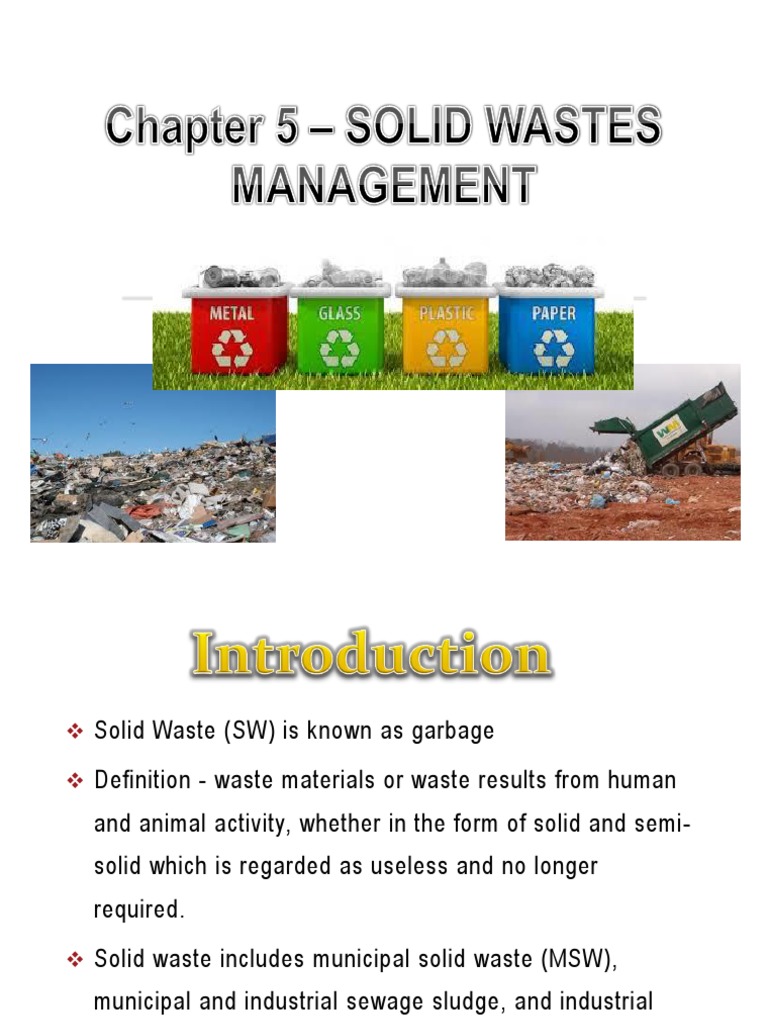 Understanding Municipal Solid Waste: Characterization, Generation ...