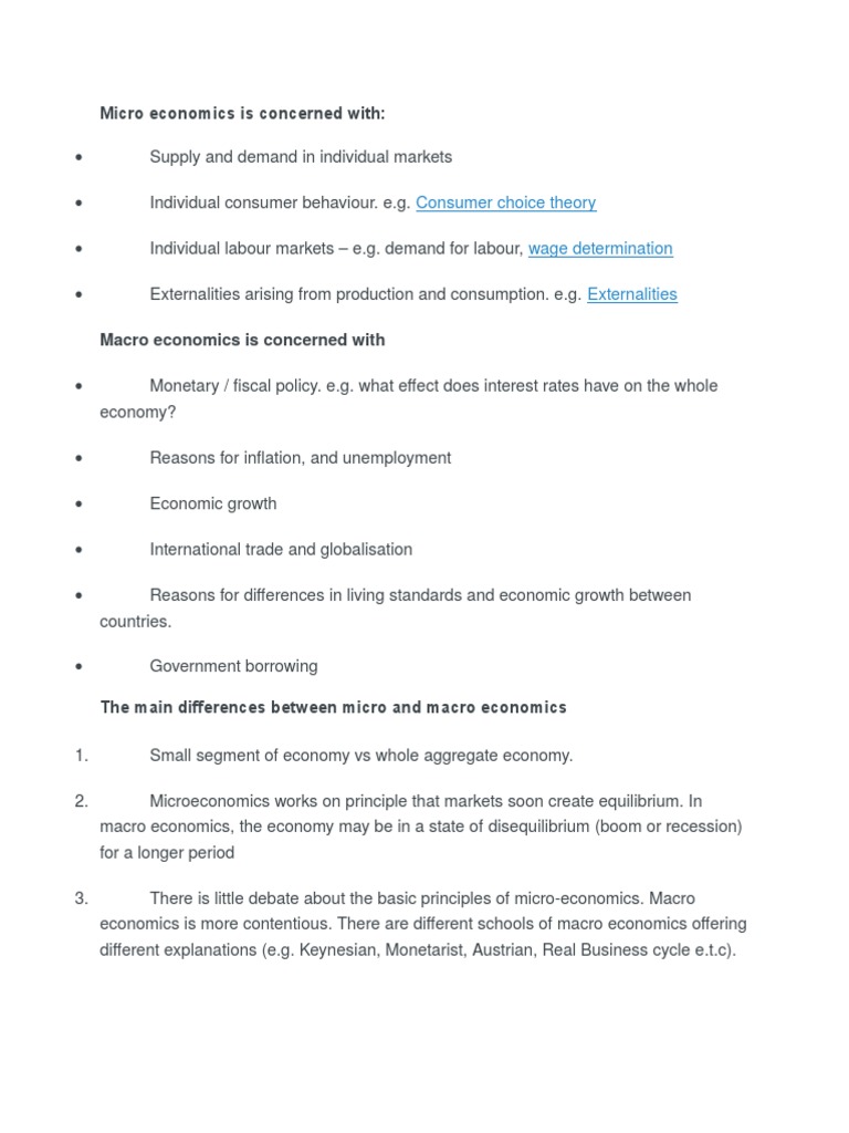 Branches of Economics | Macroeconomics | Economic Equilibrium