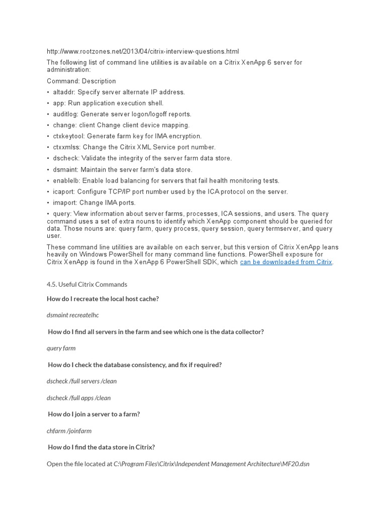 Citrix Commands | PDF | Remote Desktop Services | Port (Computer ...