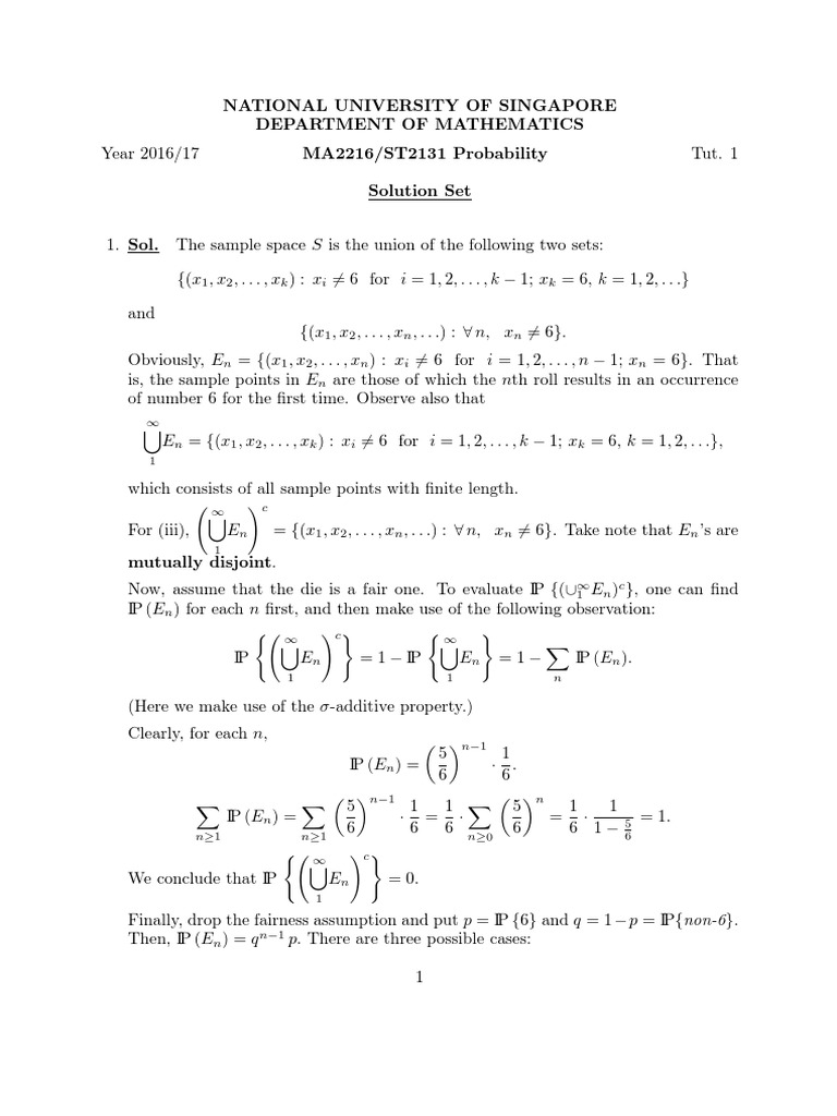 National University of Singapore Department of Mathematics MA2216 ...
