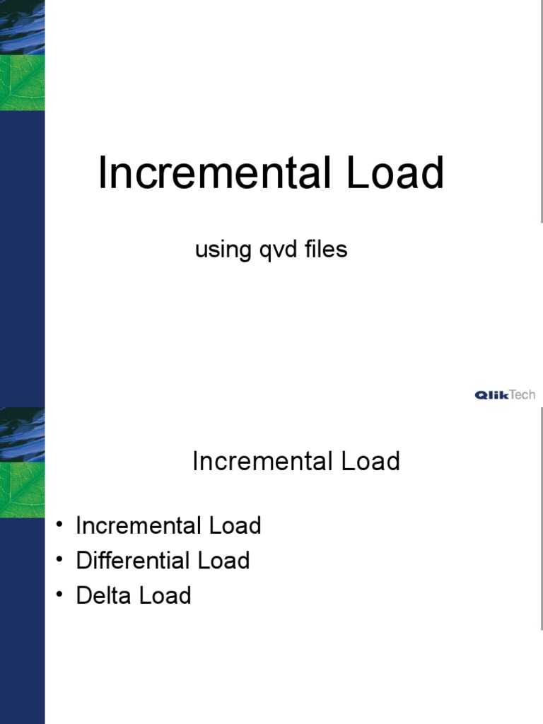 Incremental Load Qlikview | PDF | Sql | Databases