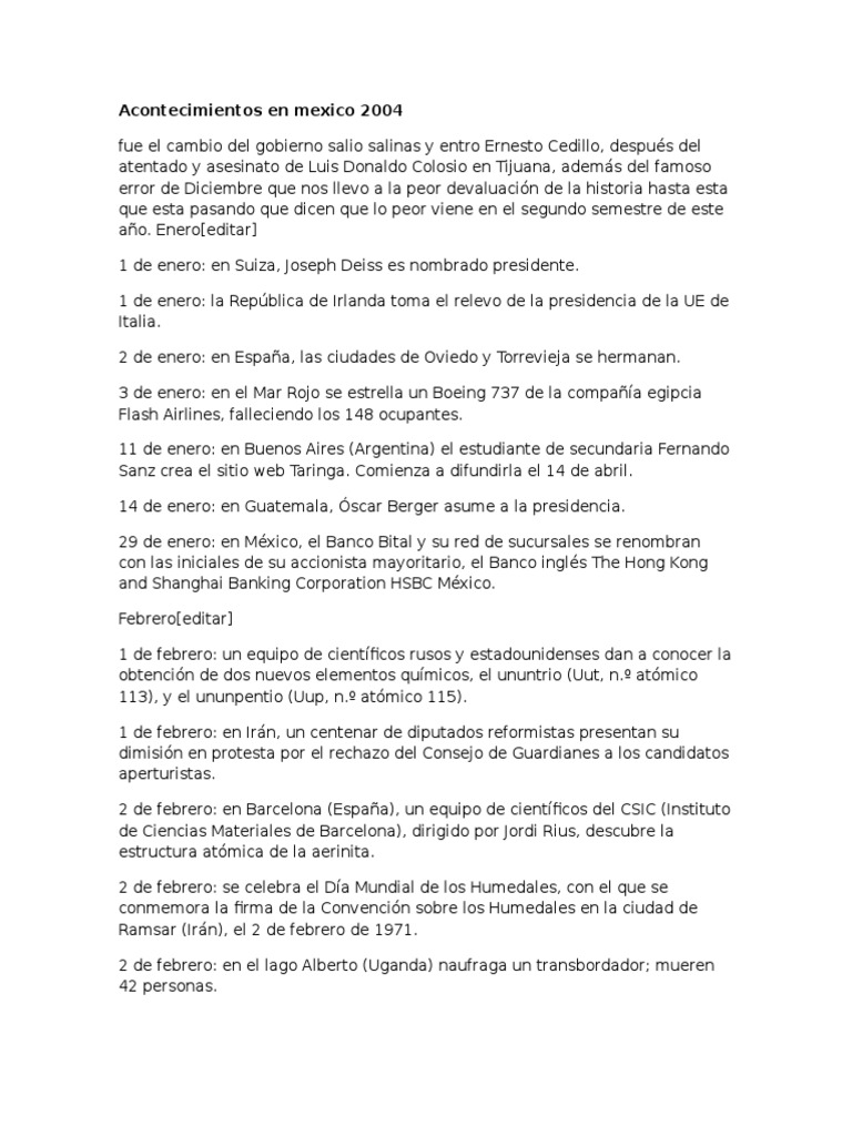 Acontecimientos en Mexico 2004 | PDF | Selva | Desierto