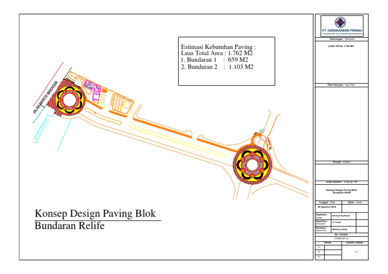 Konsep Design Paving Blok Bundaran | PDF