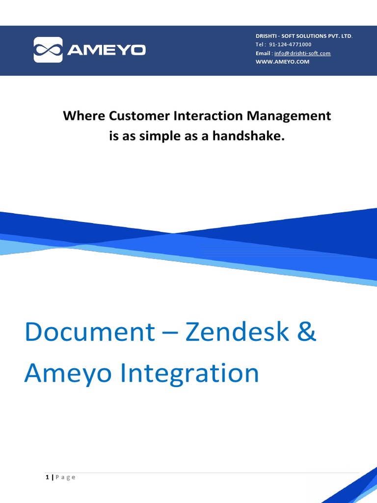 Zendesk & Ameyo Integration Approach Document | PDF | Application ...