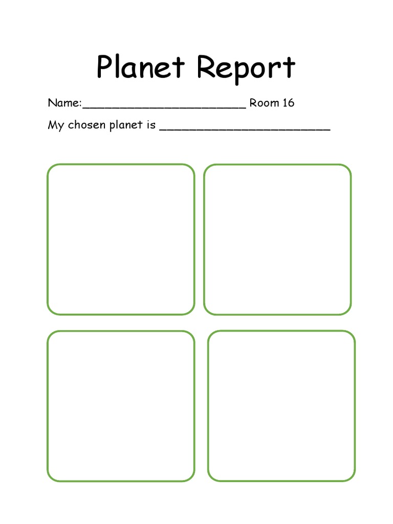 Planet Report Info Template | PDF