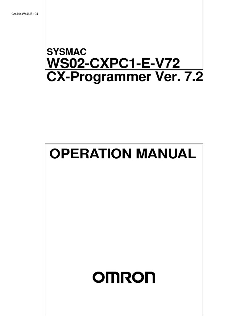 CX-Programmer V7.2 Operation Manual W446-E1-04 PDF | PDF | Programmable Logic Controller | Input ...