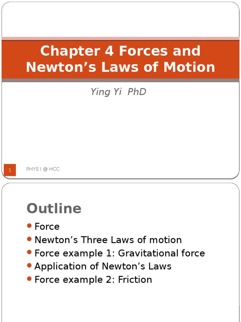 Chapter 4 Forces and Newton Law's of Motion | PDF | Gravity | Force