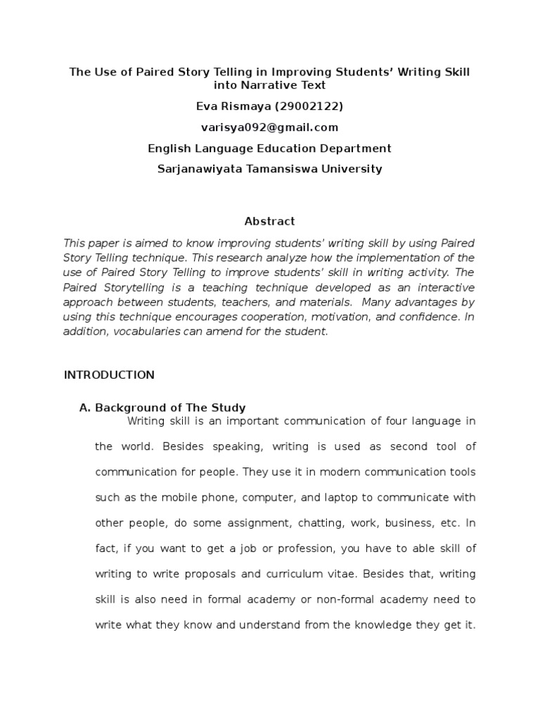 The Use of Paired Story Telling | PDF | Storytelling | Narrative